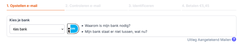 Hoe verstuur ik eenmalig een Aangetekende Mail?